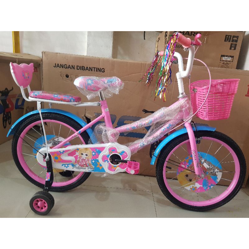 Jual Sepeda Anak Sepeda Mini 18 inch PLATINUM ( PINK ) | Shopee Indonesia
