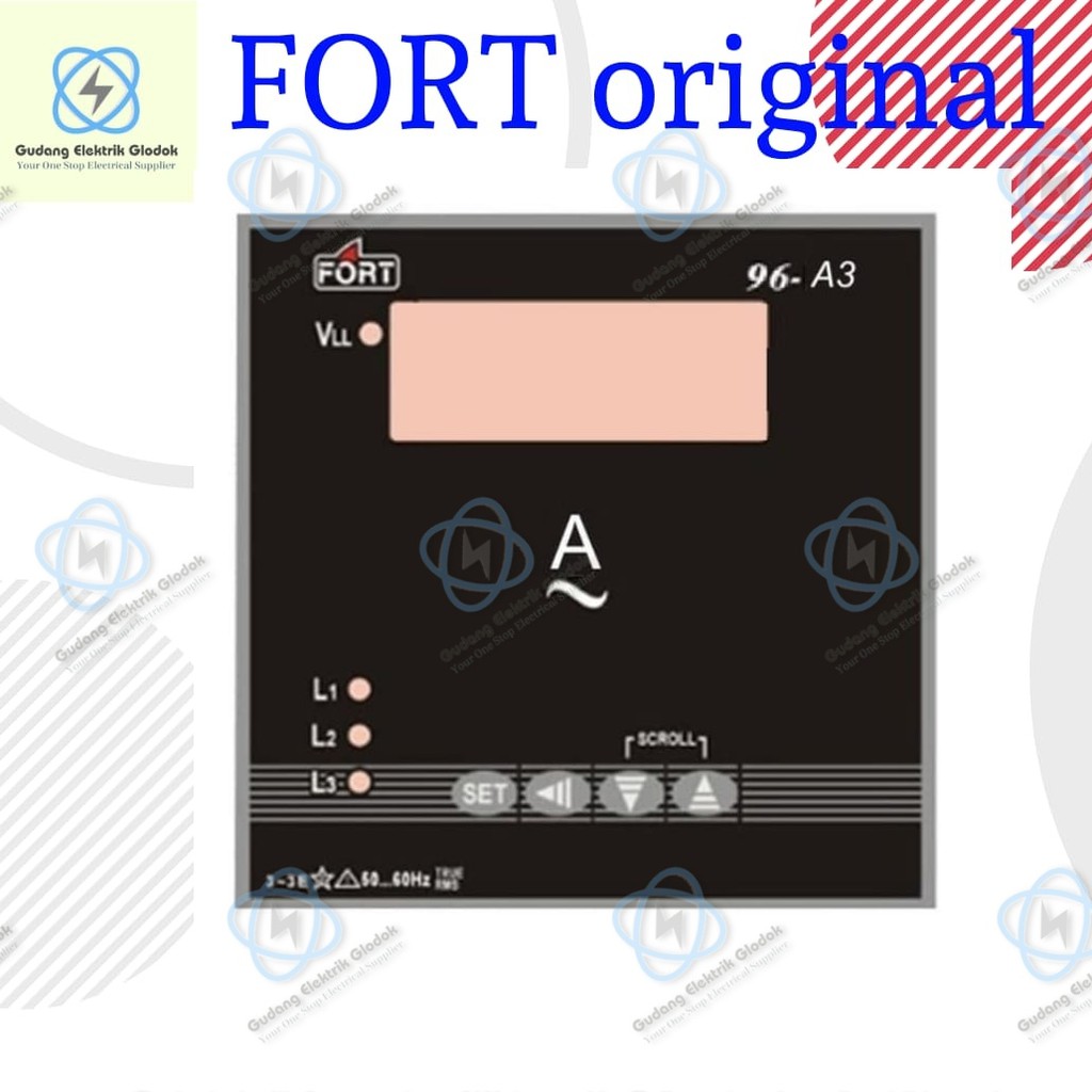 Jual PANEL SINGLE PHASE AMPERE METER DIGITAL, 3P/3W or 3P/4W; 72-A3 ...