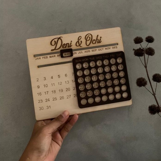 Jual Kalender abadi plywood / perpetual calendar plywood / kalender ...