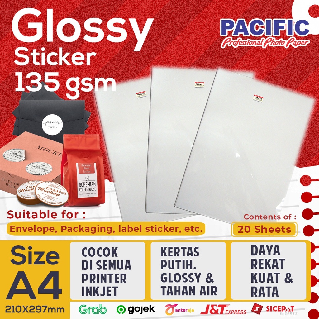 Jual CANOPUS Kertas Stiker Glossy Sticker Paper A4 135 Gsm | Shopee ...