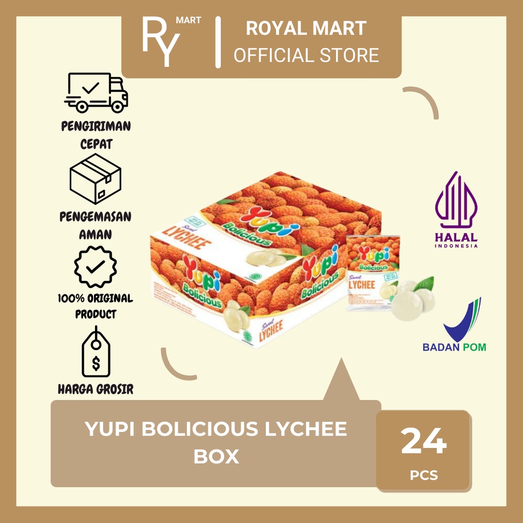 Jual Permen Yupi Bolicious Lychee Box 24's | Shopee Indonesia