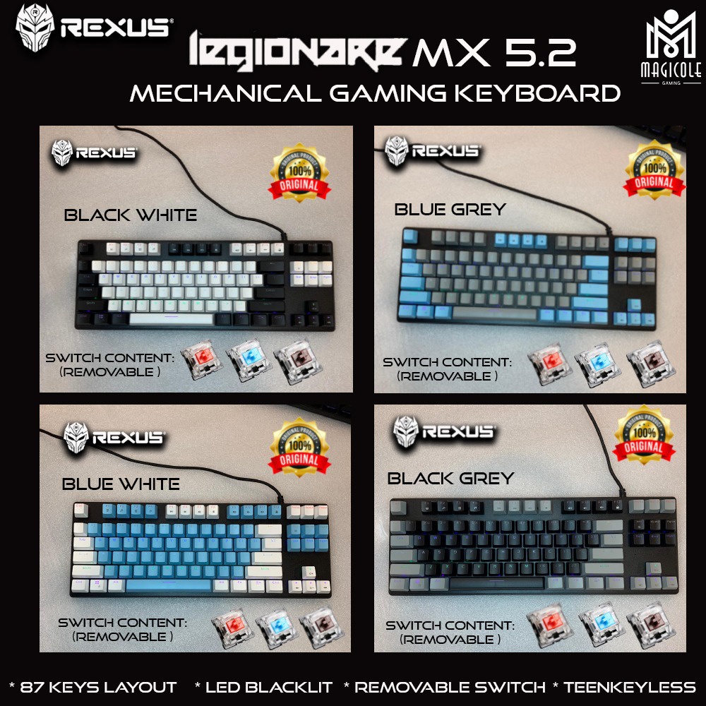 Jual Rexus Legionare MX5.2 Tenkeyless Mechanical Gaming Keyboard ...