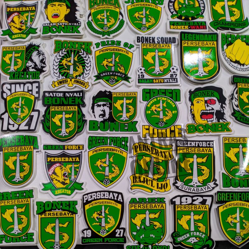 Jual Stiker persebaya paket isi 50pcs - sticker bola bonek untuk motor ...