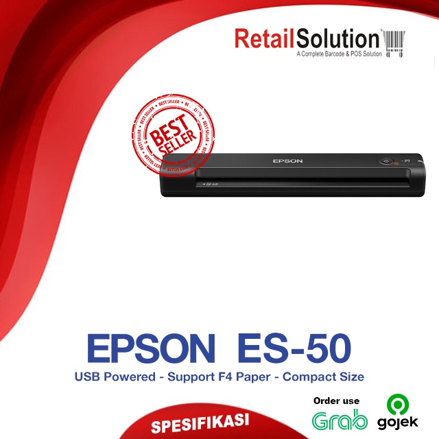 Jual Epson ES50 WorkForce ES-50 Scanner Portable Sheetfeed Document | Shopee Indonesia