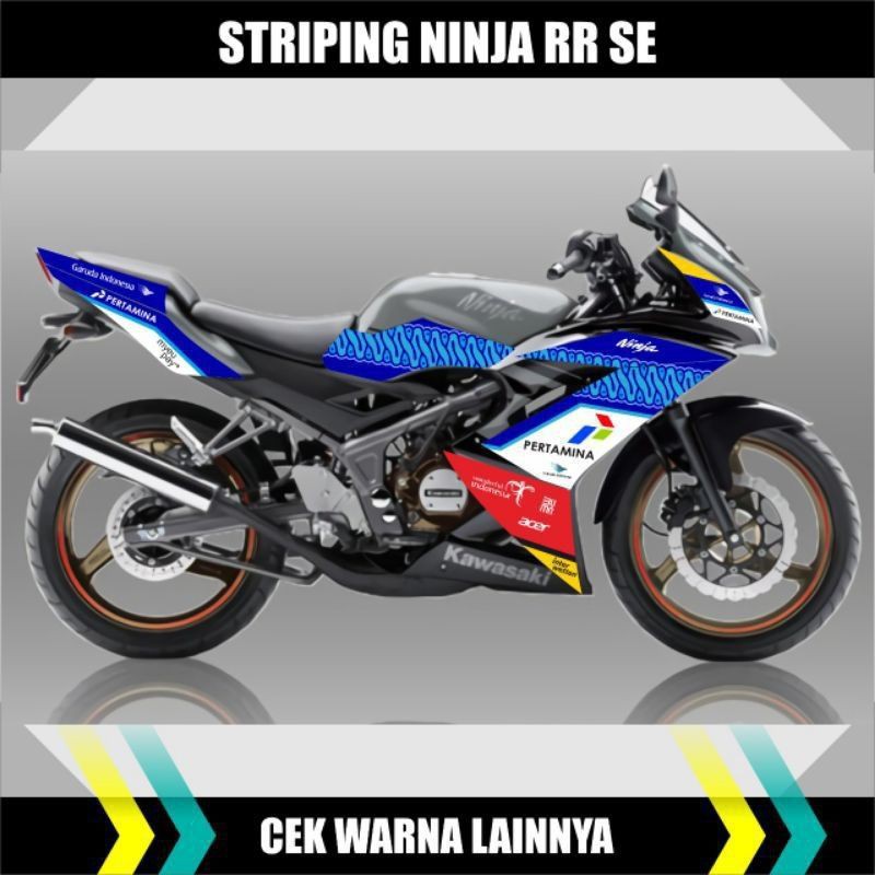 Jual STRIPING STICKER LIS VARIASI NINJA RR 150 SE PERTAMINA MANDALICA ...