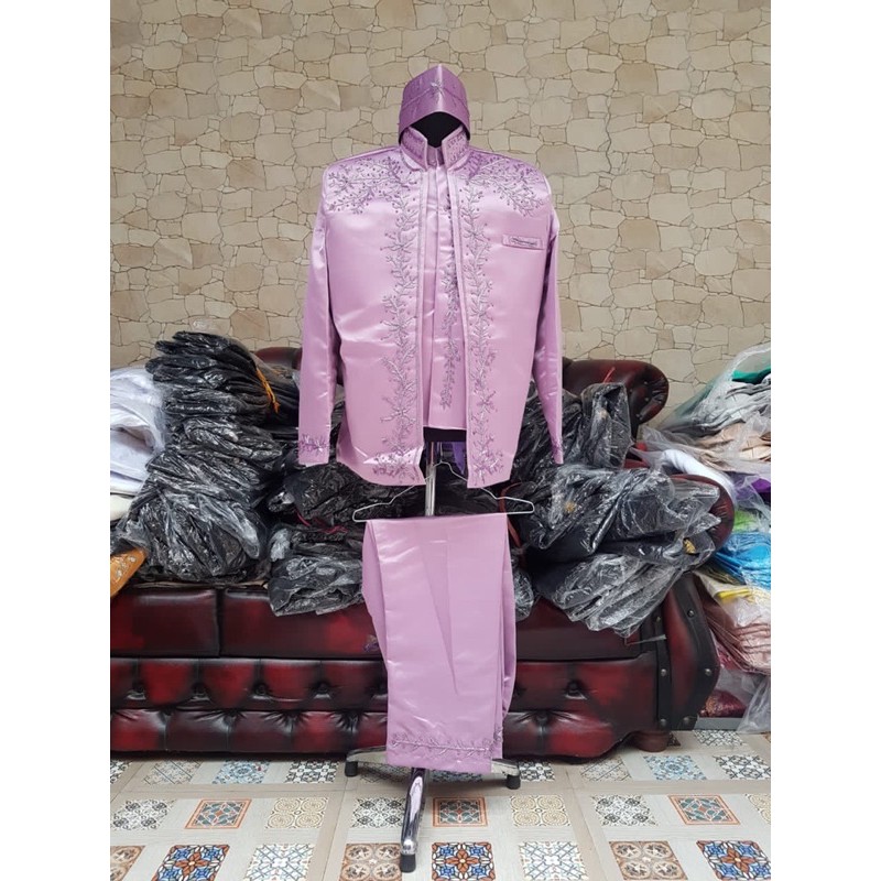 Jual basofi pengantin ungu/beskap sunda lilac | Shopee Indonesia