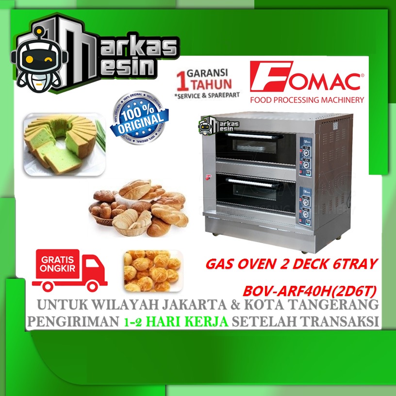 Jual Gas Oven Roti 2 Deck 6 Tray Pemanggang Roti BOV-ARF60H (2D6T ...