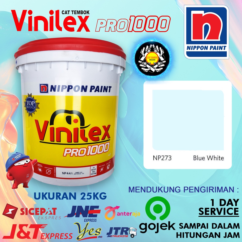 Jual CAT AIR TEMBOK DINDING VINILEX 5 KG WARNA NP 273 BLUE WHITE PUTIH BIRU KEBIRUAN NP273 5KG ...