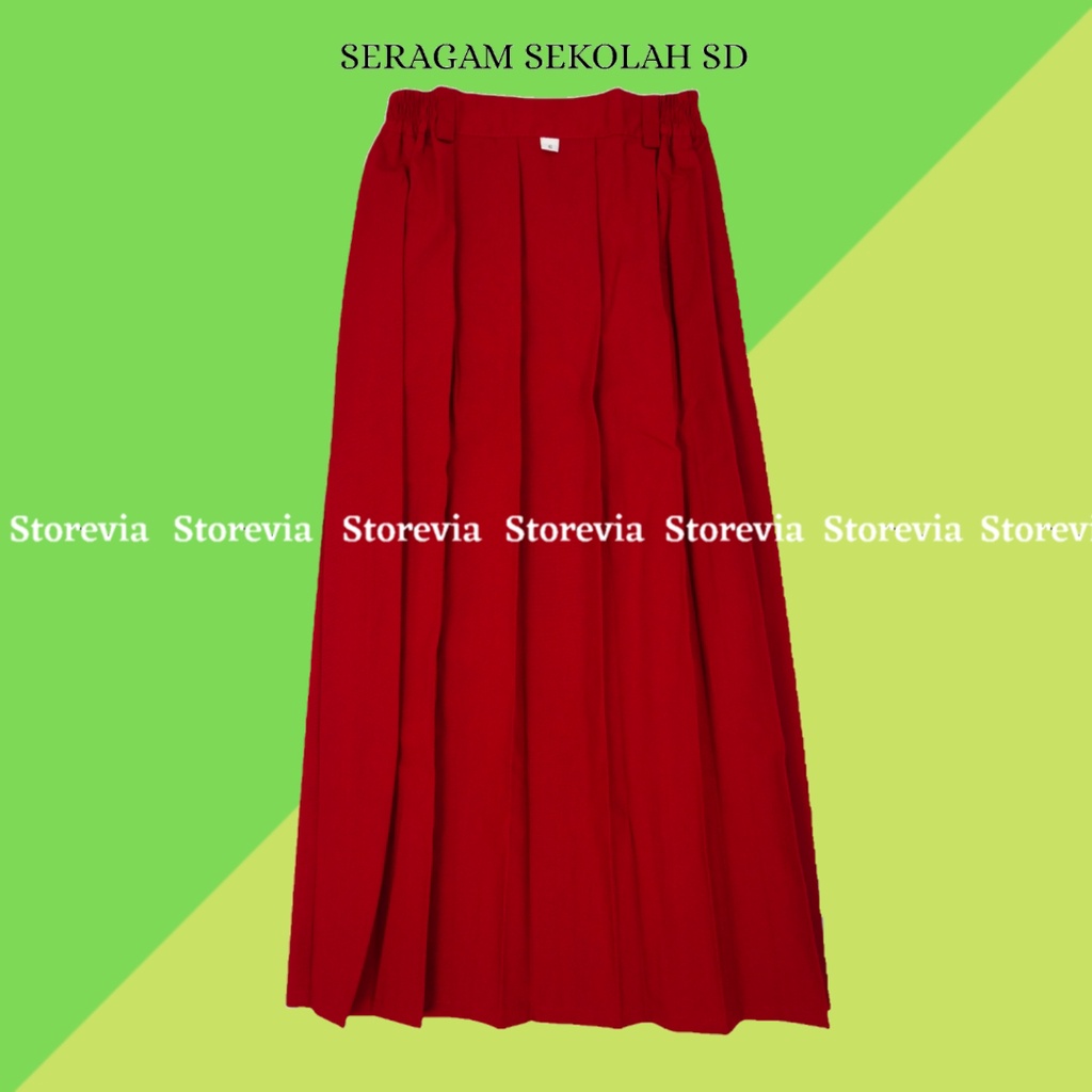 Jual Storevia Seragam Sekolah SD Rok Sekolah SD Panjang Merah Rampel Kelas 1-6 SD | Shopee Indonesia