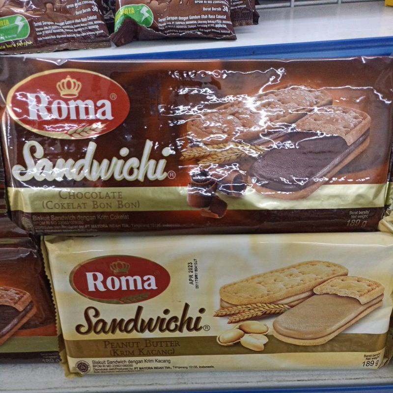 Jual roma sandwich 189gr coklat atau kacang | Shopee Indonesia