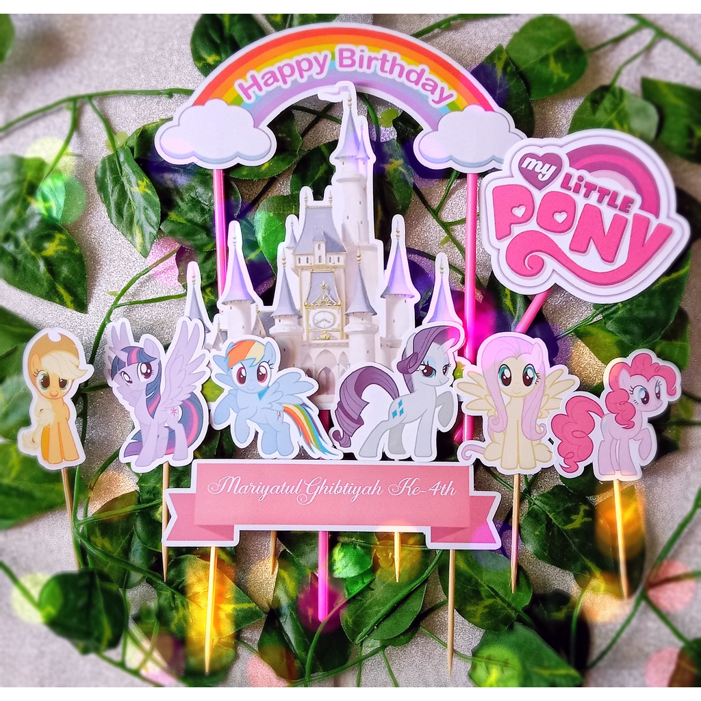 Jual Topper / Hiasan Kue Tema Kuda Pony Bisa Custom Nama [Isi 10 ...