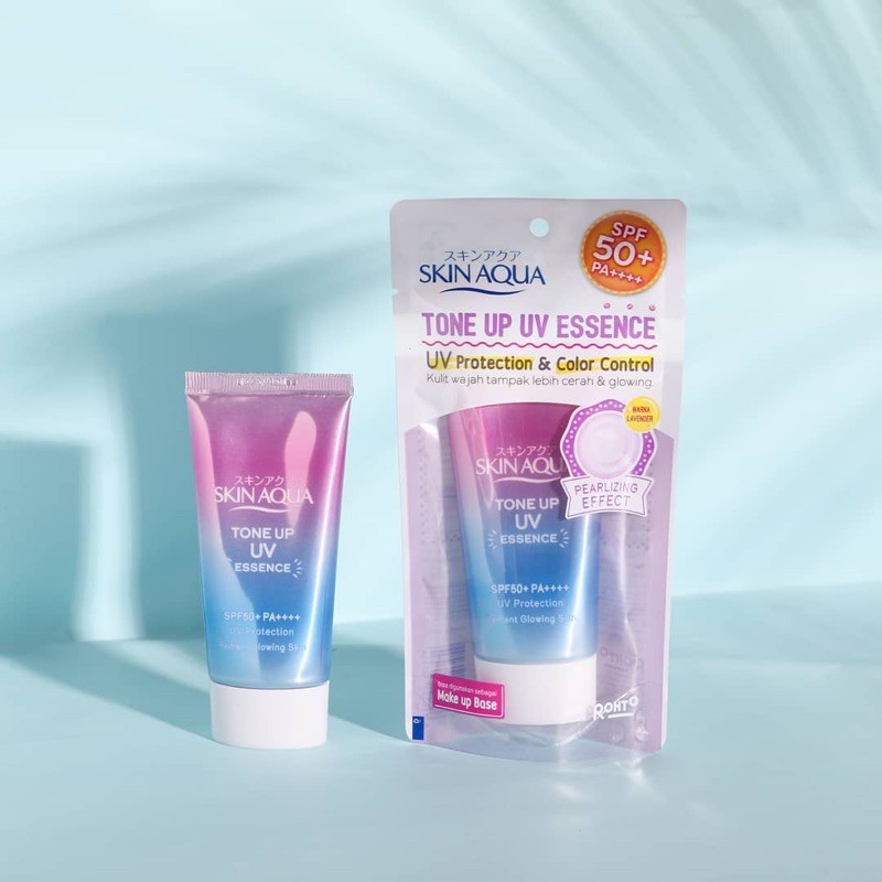 Jual SKIN AQUA TONE UP UV ESSENCE SPF 50 PA++++ ( KEMASAN UNGU ) | Shopee Indonesia