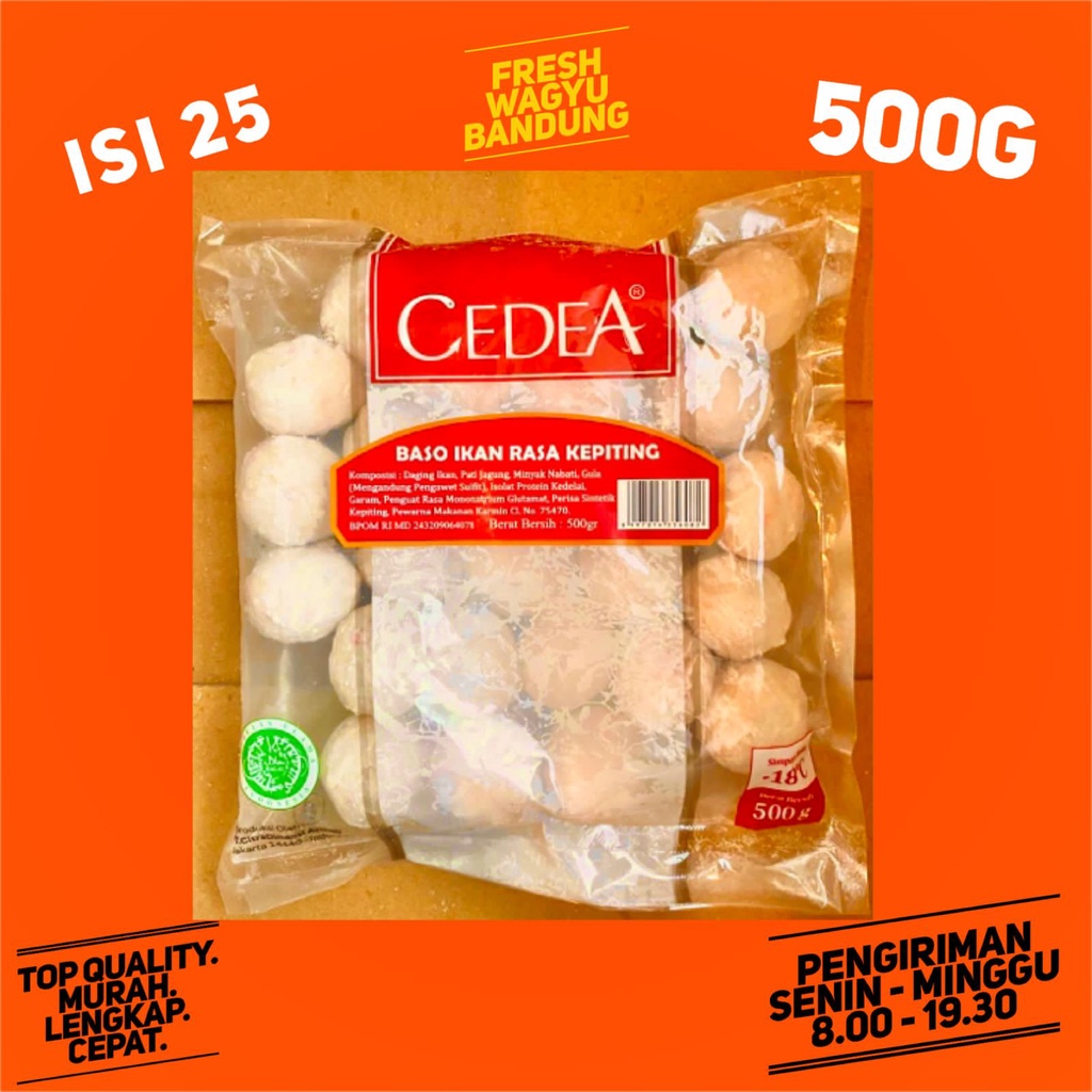 Jual CEDEA BASO KEPITING CRAB BALL 500G SUKI SHABU STEAMBOAT HALAL ...