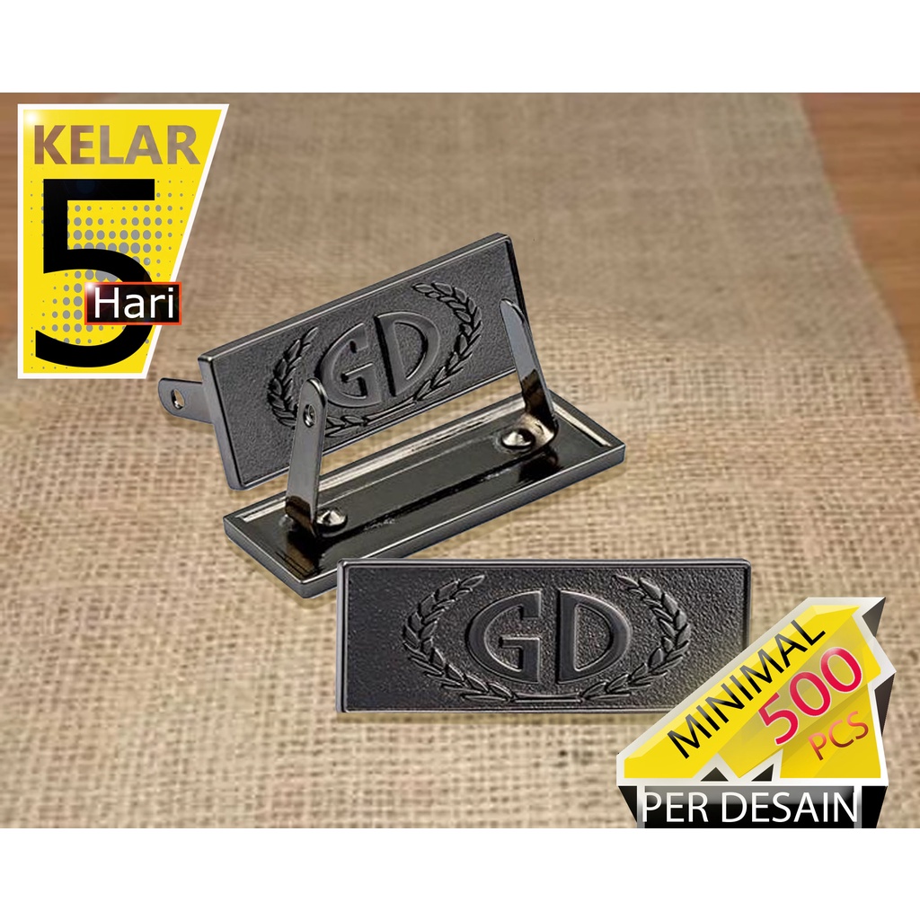 Jual Pusat pembuatan label merk logo tas dan kantong jenis metal klip ...