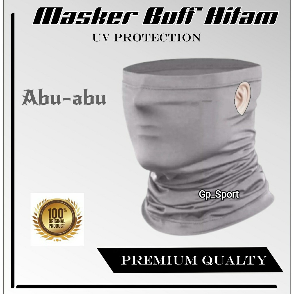 Jual Masker Buff Bandana Pria Pengendara Motor Abu Polos Tebal Premium ...