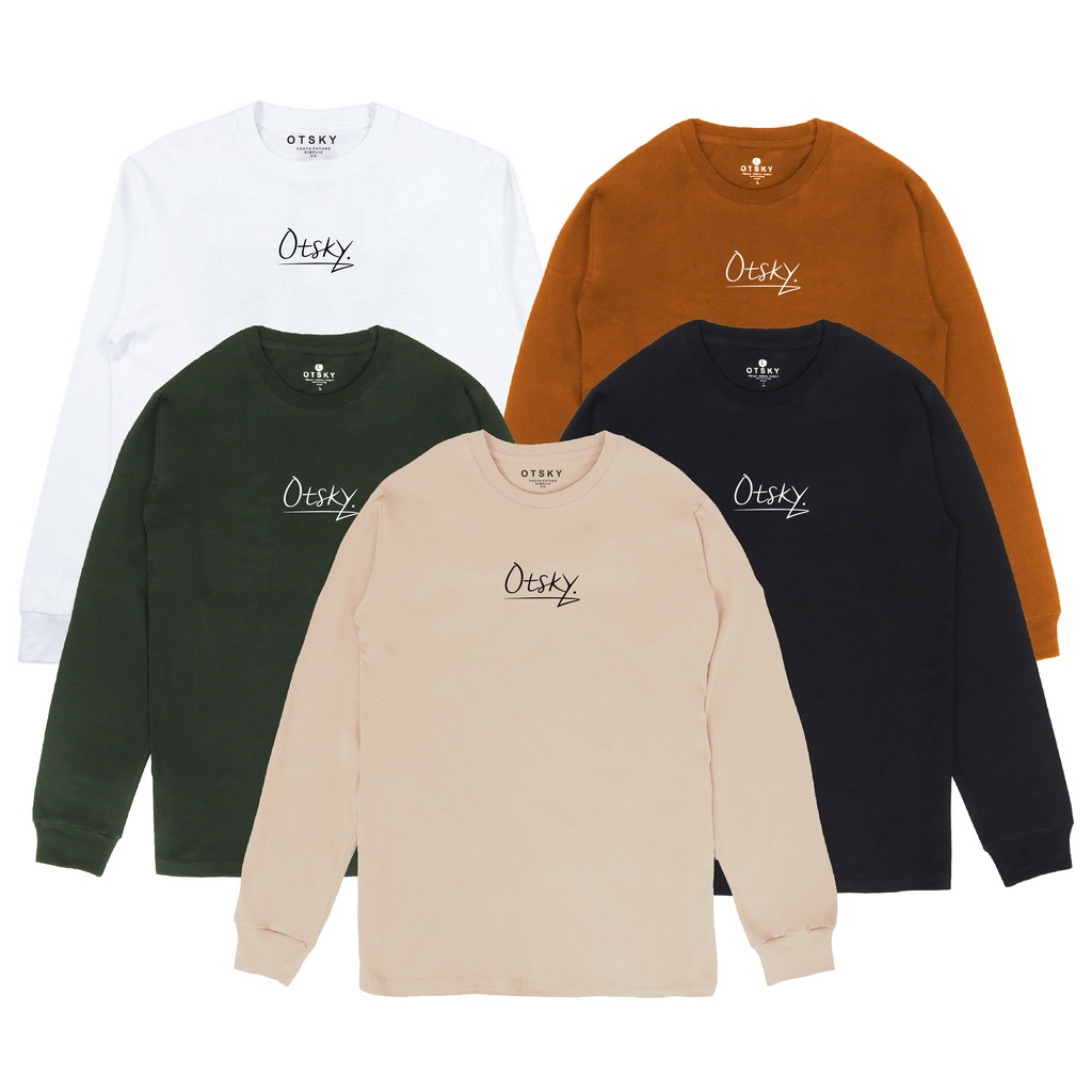 Jual Otsky Kaos Pria Lengan Panjang Lighting Cotton Combed 24s | Shopee ...