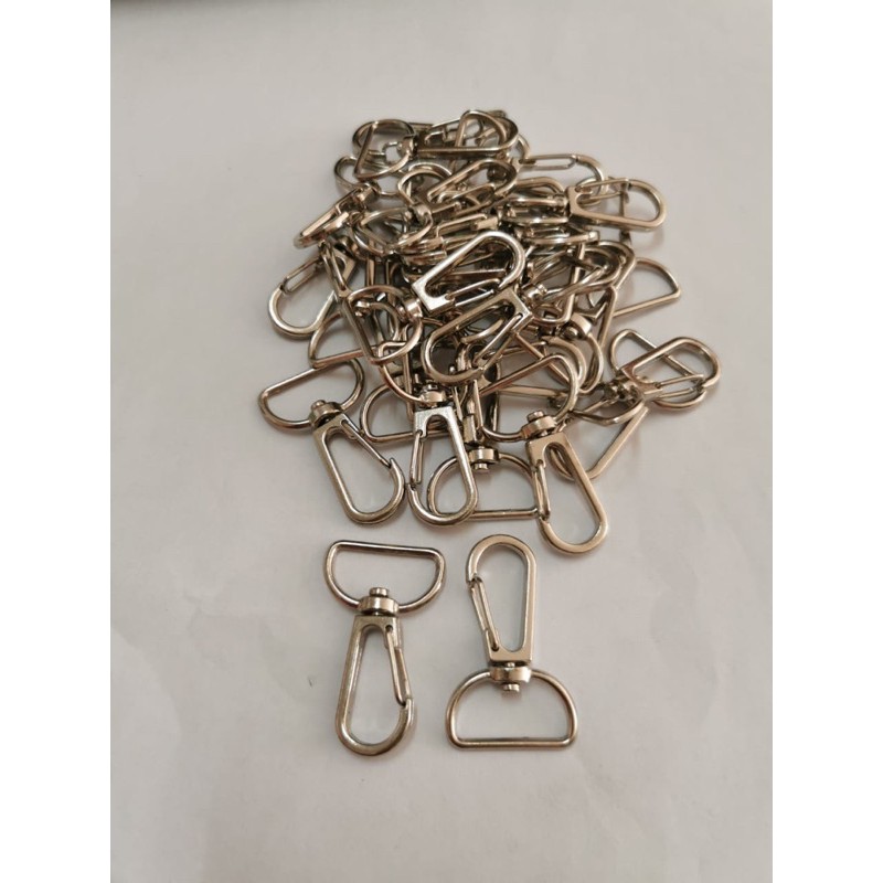 Jual kaitan tas / cantolan besi / kaitan kawat 2cm nikel / 144pcs ...