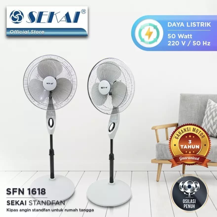 Jual Kipas angin Berdiri SEKAI Stand Fan [16"] SFN1618 | Shopee Indonesia