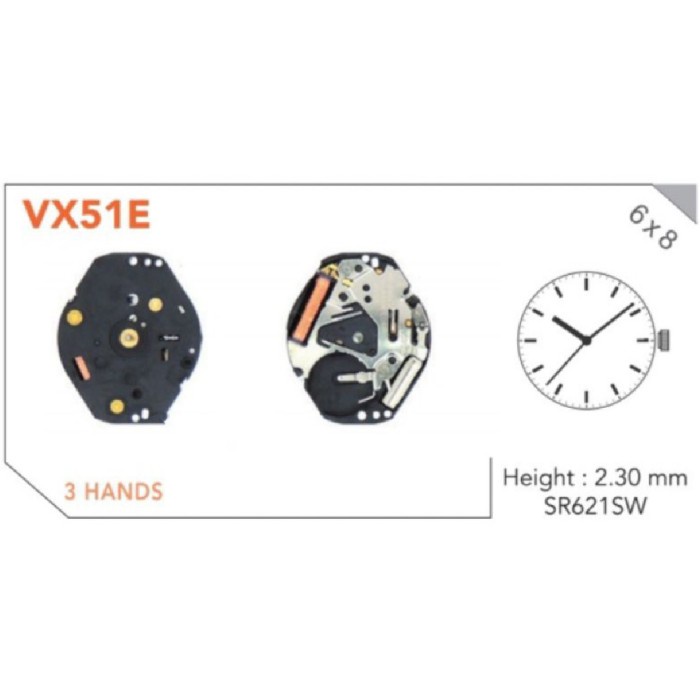 Jual Movement Original Mesin jam tangan Sunon VX51E VX51 3 JARUM ORIGINAL ORI | Shopee Indonesia