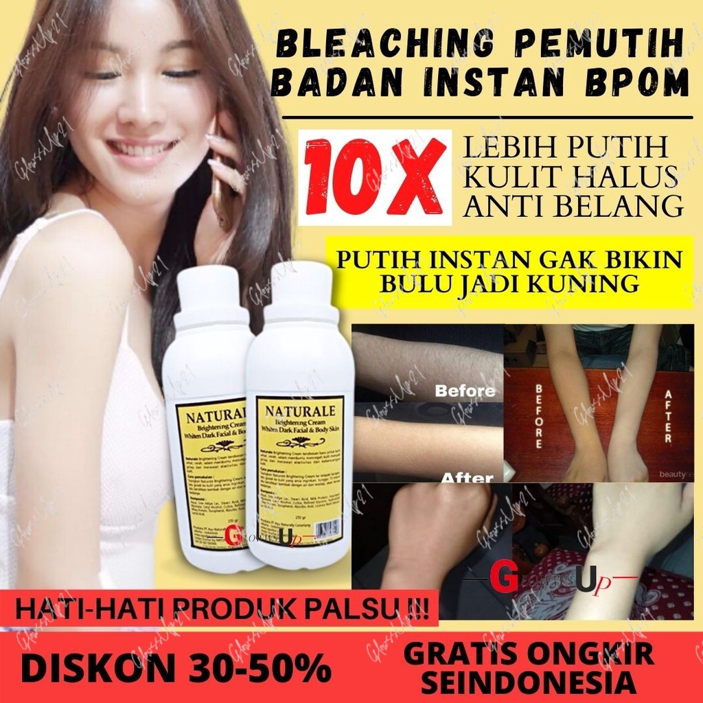Jual PEMUTIH BADAN PERMANEN NATURALE BLEACHING CREAM 250GR ORIGINAL ...