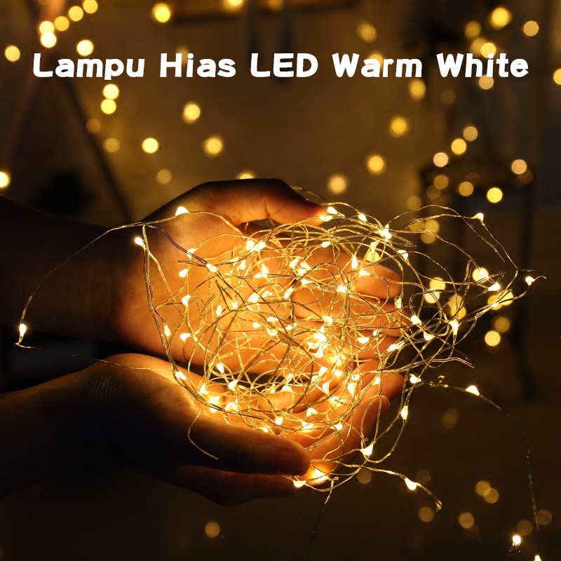 Jual COD】Lampu LED Kawat Warm White Lampu 1/3/5/10 meter,Lampu kawat ...