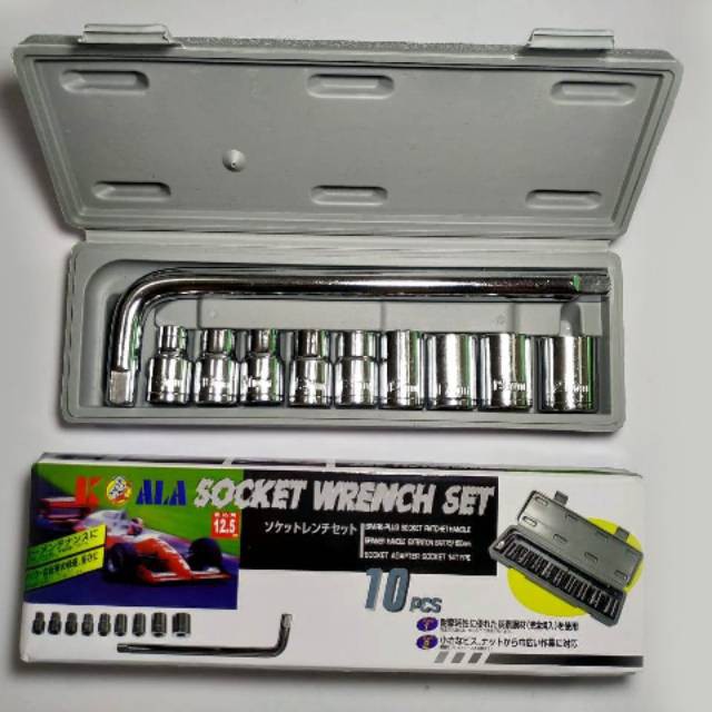 Jual kunci socket set 10 pcs/ wrench set/ kunci roda mobil/ sock set ...