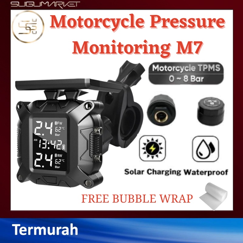Jual TPMS M7 Solar Charging - Tire Pressure Monitoring Motorcycle Solar ...