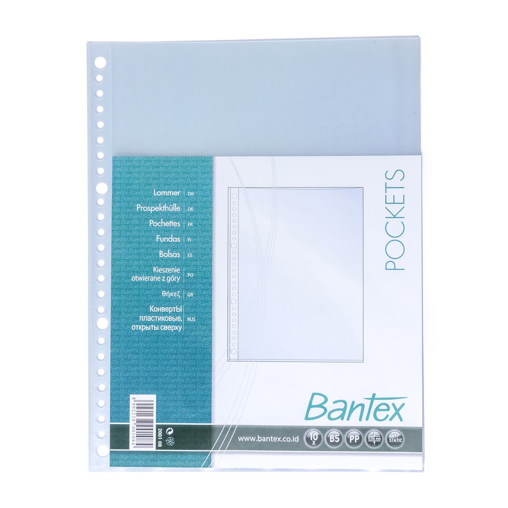 Jual Bantex Clear Pocket B5 Per Pak Isi 10 Lembar Kantong Binder ...