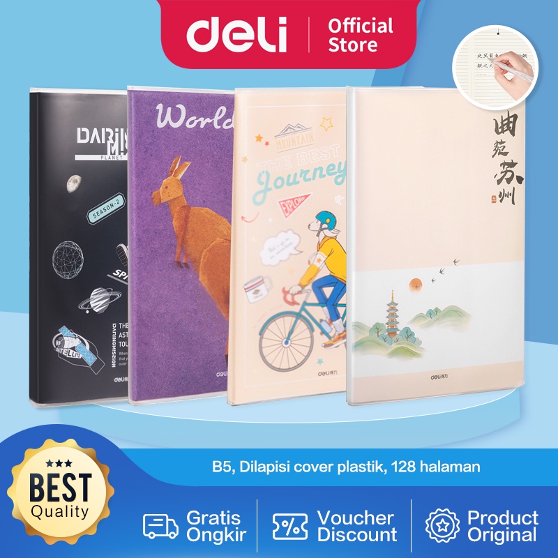 Jual Deli PVC Cover Notebook / Buku Catatan Agenda B5 Cover Plastik ...
