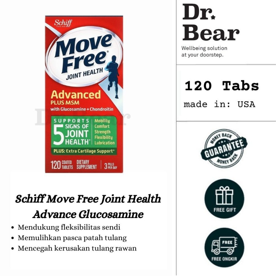 Jual Schiff Move Free Advanced 120 Tabs/ Glucosamine/ Vitamin Sendi ...