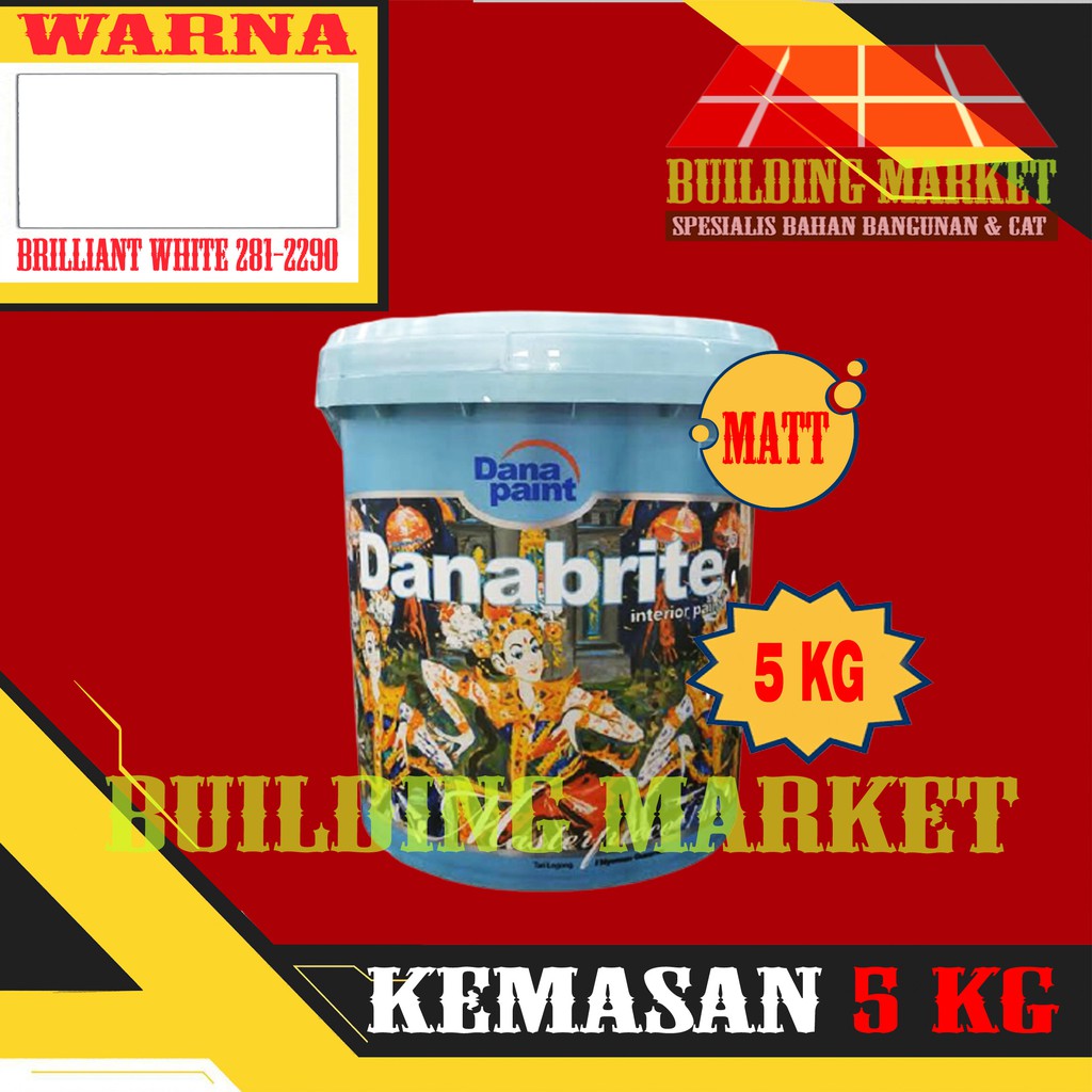 Jual CAT TEMBOK DANA PAINT DANABRITE INTERIOR BRILLIANT WHITE 281-2290 ...