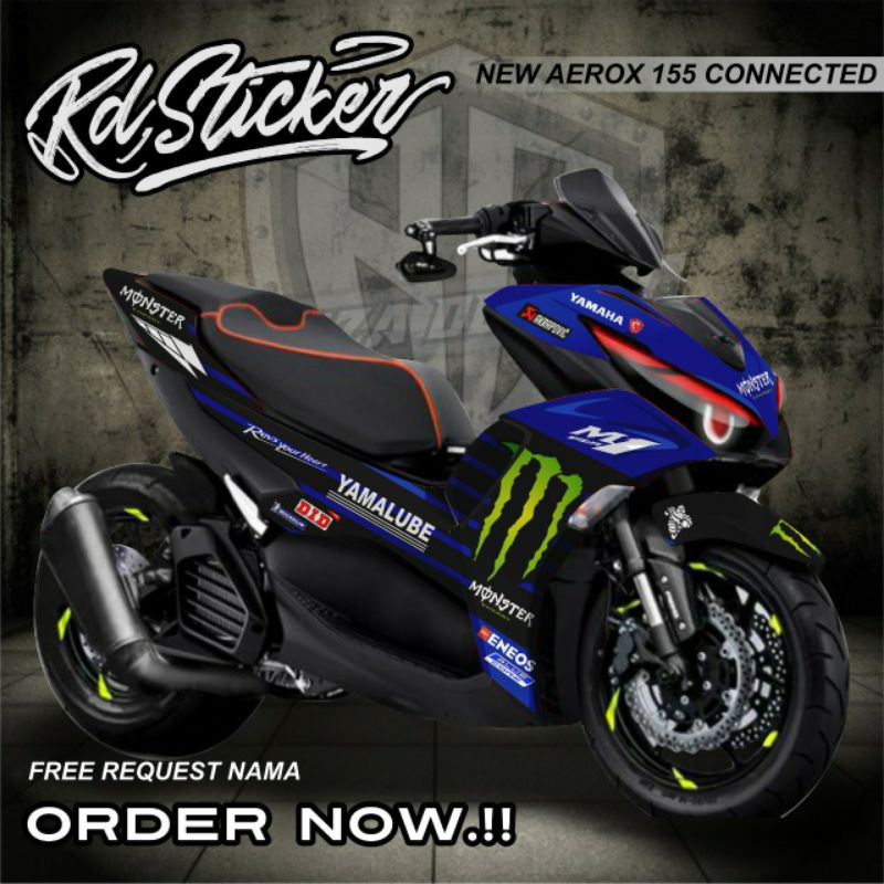 Jual decal sticker new aerox connected. decal sticker aerox 2021/2022 ...