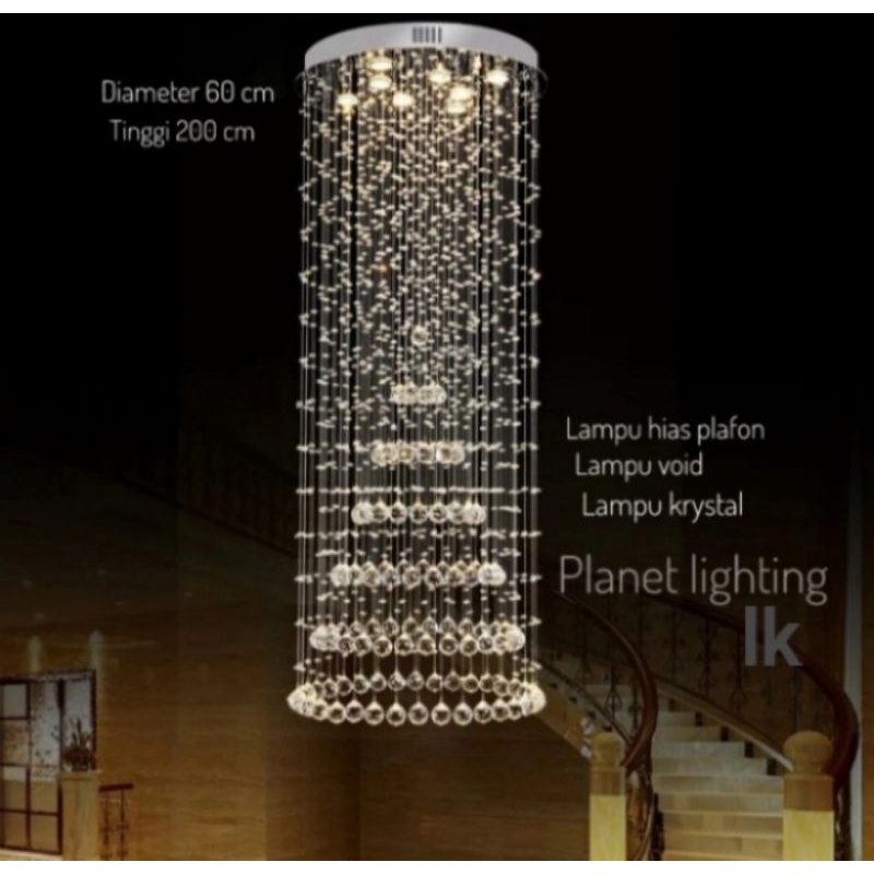 Jual lampu hias plafon/lampu void gantung/lampu hias kristal minimalis ...