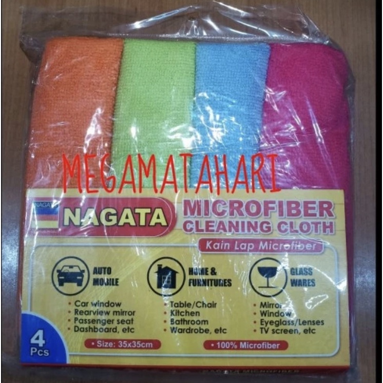 Jual Lap Microfiber MF001 Nagata (1pack isi 4bh) | Shopee Indonesia