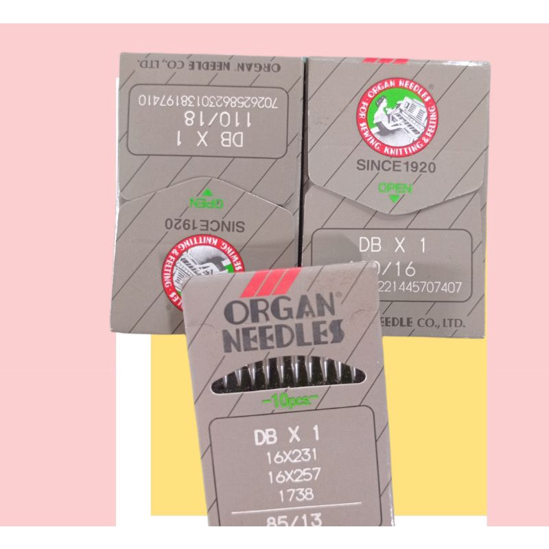 Jual jarum jahit ORGAN NEEDLES DB×1 ORIGINAL untuk mesin jahit industri typical/juki/brother ...