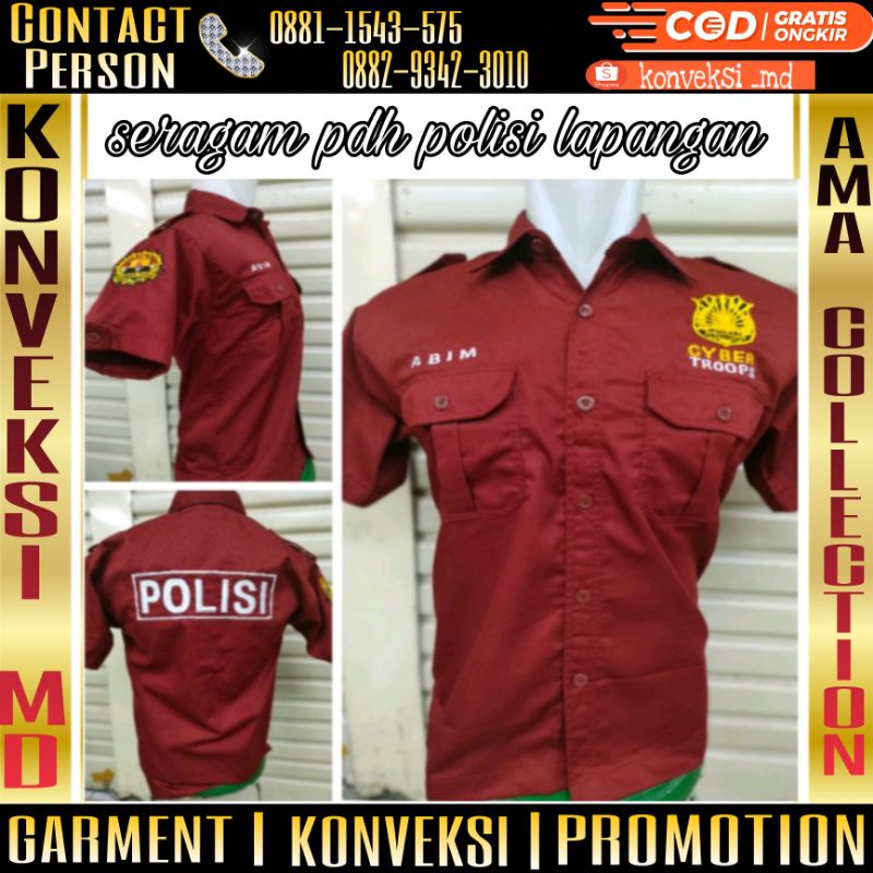 Jual seragam pdl humas polri/kemeja pdl humas polri/seragam polri humas ...