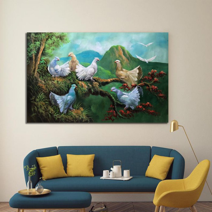 Jual Lukisan Burung Merpati, Ukuran 135 x 85 cm, 100% Buatan Tangan ...