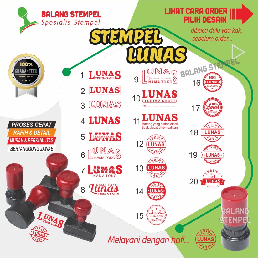 Jual Stempel Lunas Stampel Cap Stamp Flash Warna Otomatis Toko ...