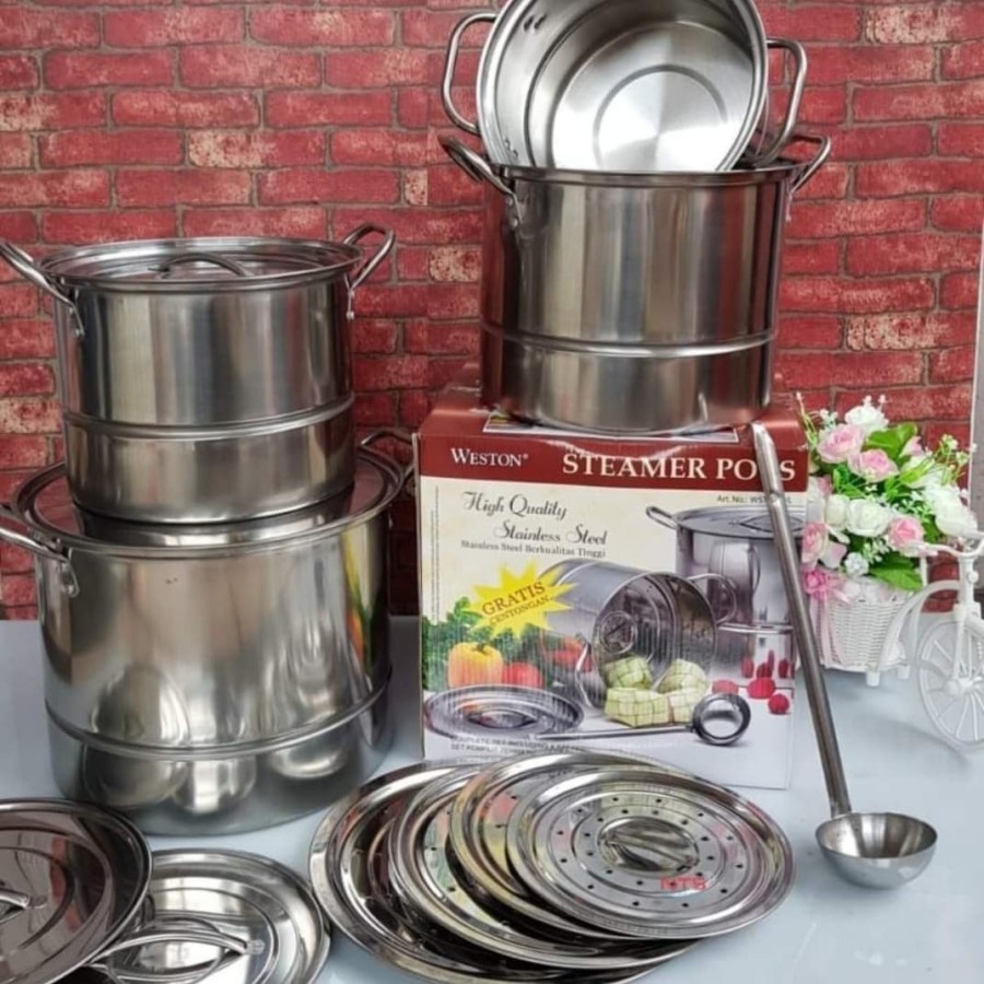 Jual Panci Set Kukus / Steamer / Dandang 4 Susun Weston | Shopee Indonesia