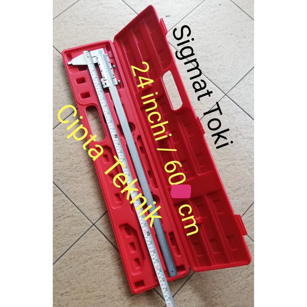 Jual Sigmat Manual 600 mm Toki Jangka Sorong 24 inchi Vernier Caliper 60 cm Kaliper 24inchi ...