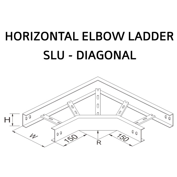Jual Horizontal Elbow Ladder SLU Diagonal W50 x H50 x R150, 300, 450 ...