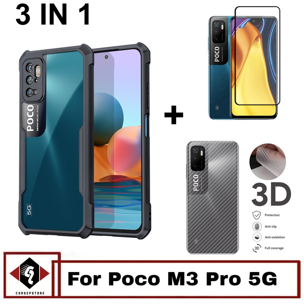 Jual Paket 3-IN1 Case Xiaomi Poco M3 Pro 5G shock Proof Bonus Tempered ...