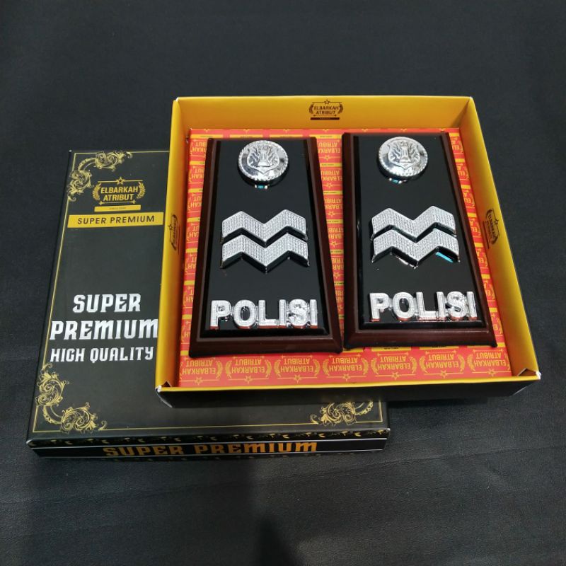 Jual PANGKAT AIPTU FULL AKRILIK GLOSY LIS COKLAT PANGKAT POLISI PANGKAT ...