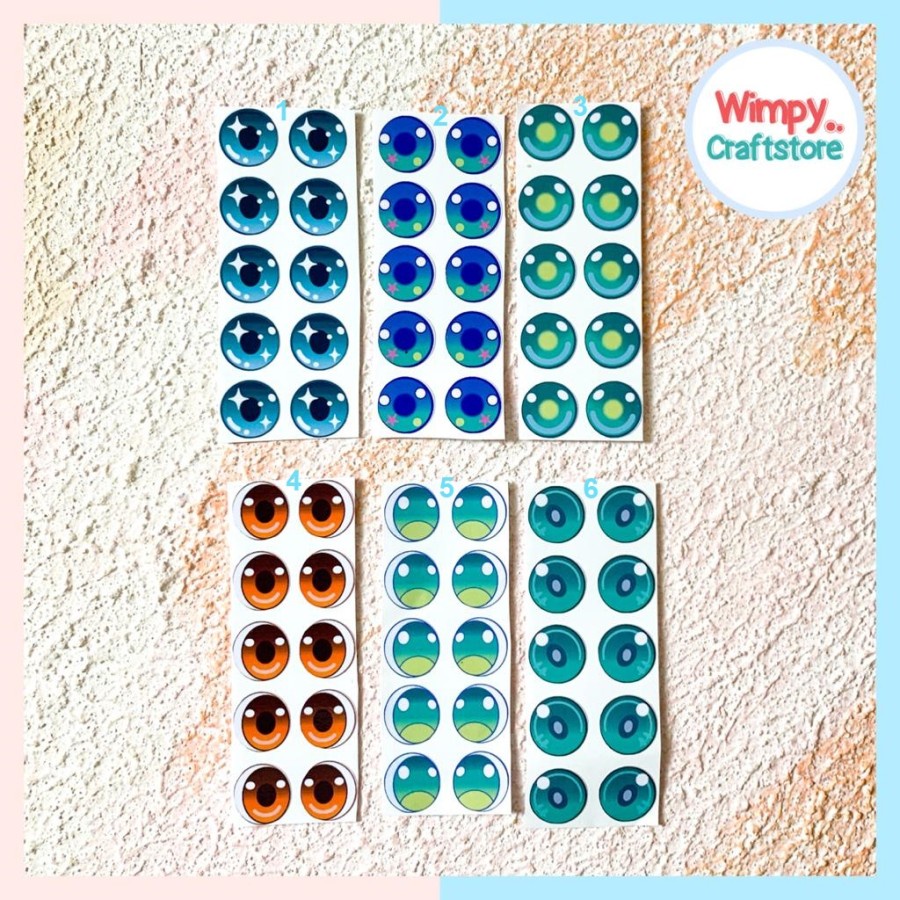 Jual Sticker Mata Boneka Amigurumi Nendoroid Fondant Eye Chip Idol 122 ...