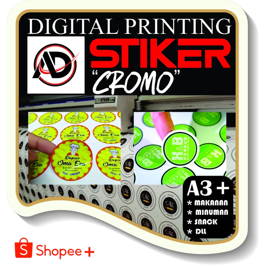 Jual CETAK STIKER LABEL CUSTOM SESUAI KEBUTUHAN A3+ | Shopee Indonesia