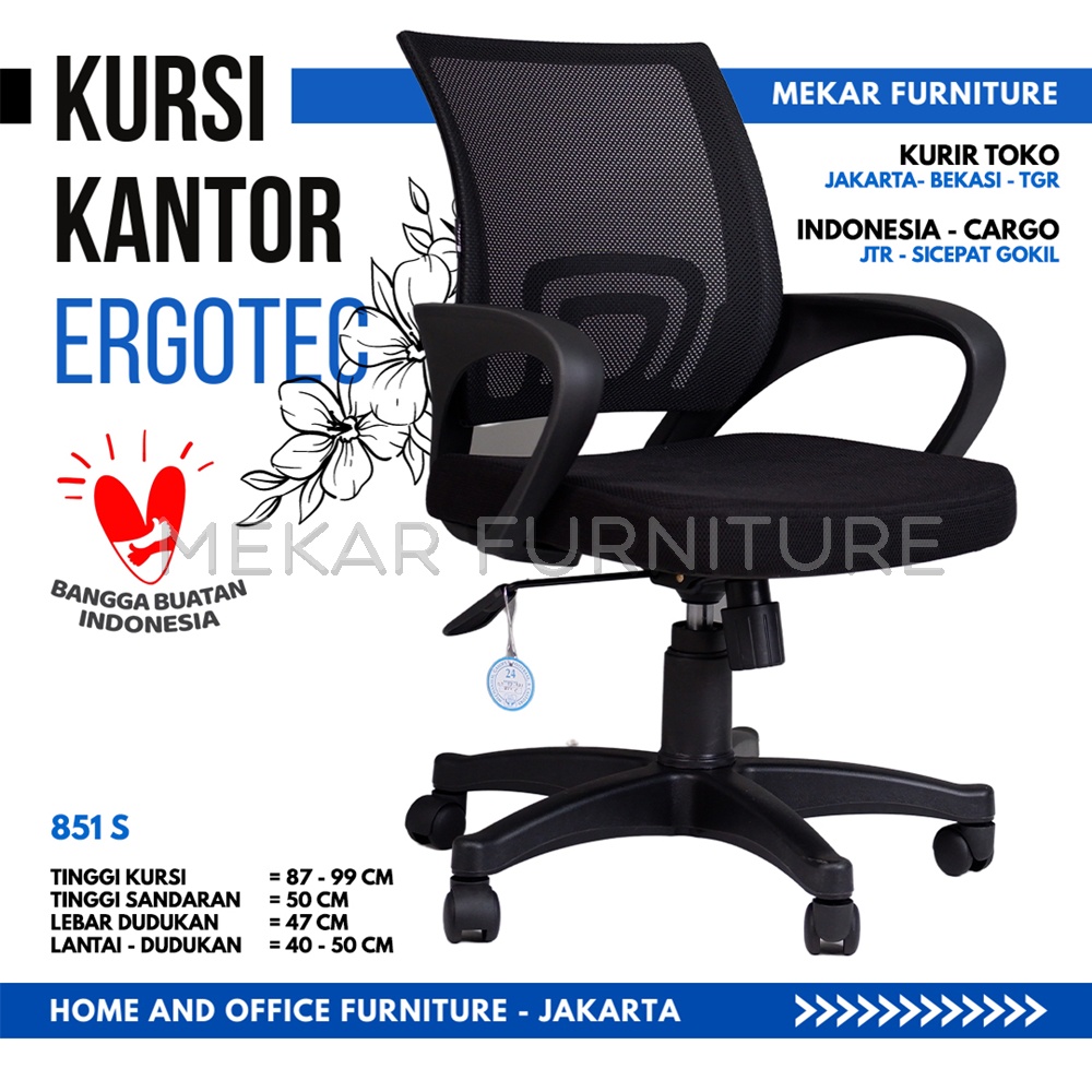 Jual ERGOTEC 851 S Kursi Kantor Kursi Kerja Kursi Belajar Kursi Staff - Mekar Furniture | Shopee ...