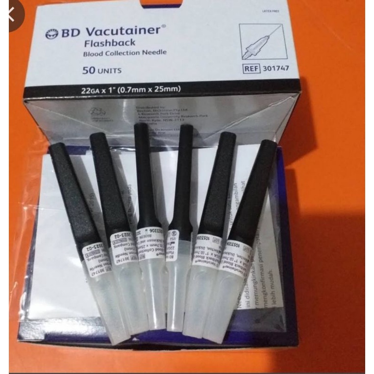 Jual Needle Flashback 22GA x 1" | BD Vacutainer Blood Colection Needle ...
