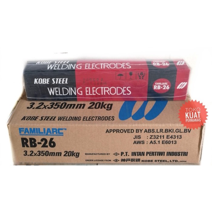 Jual Kawat Las RB 26 KOBE STEEL 2.6 mm / 3.2 mm (1 KG) | Shopee Indonesia