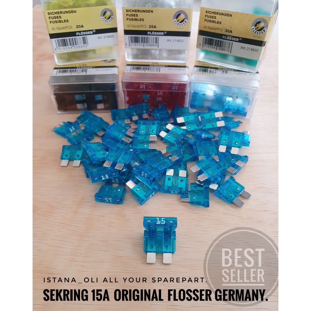Jual Sekring Flosser Floser Tancap Besar Fuse Dx 15A 15 Ampere Original ...