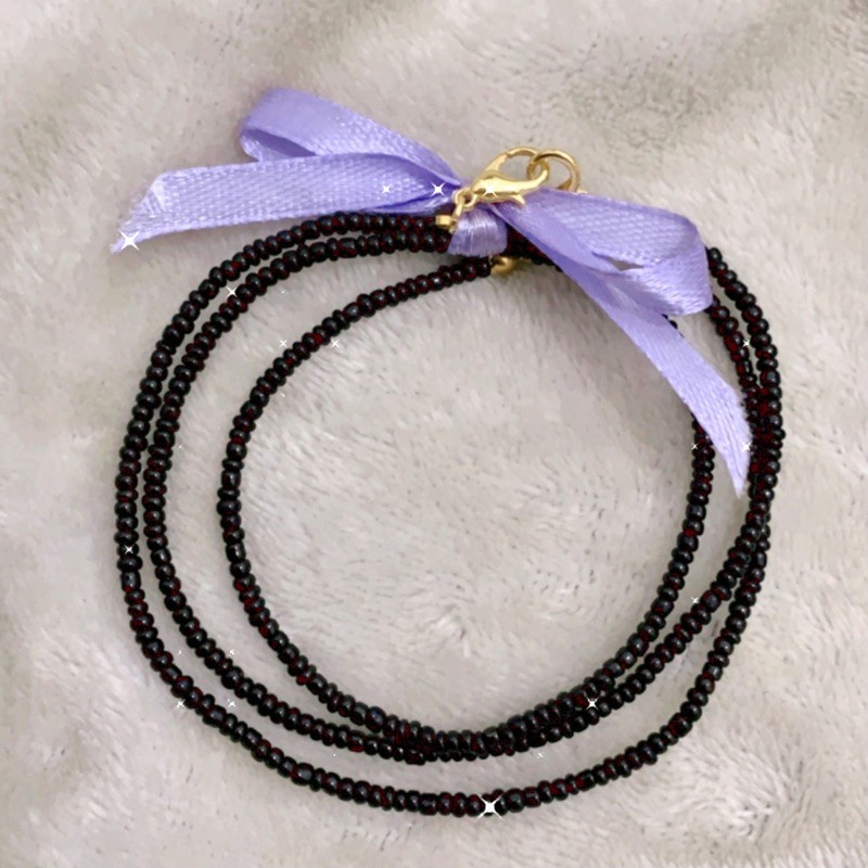 Jual Full Black Beaded Strap Mask (Req) | Shopee Indonesia